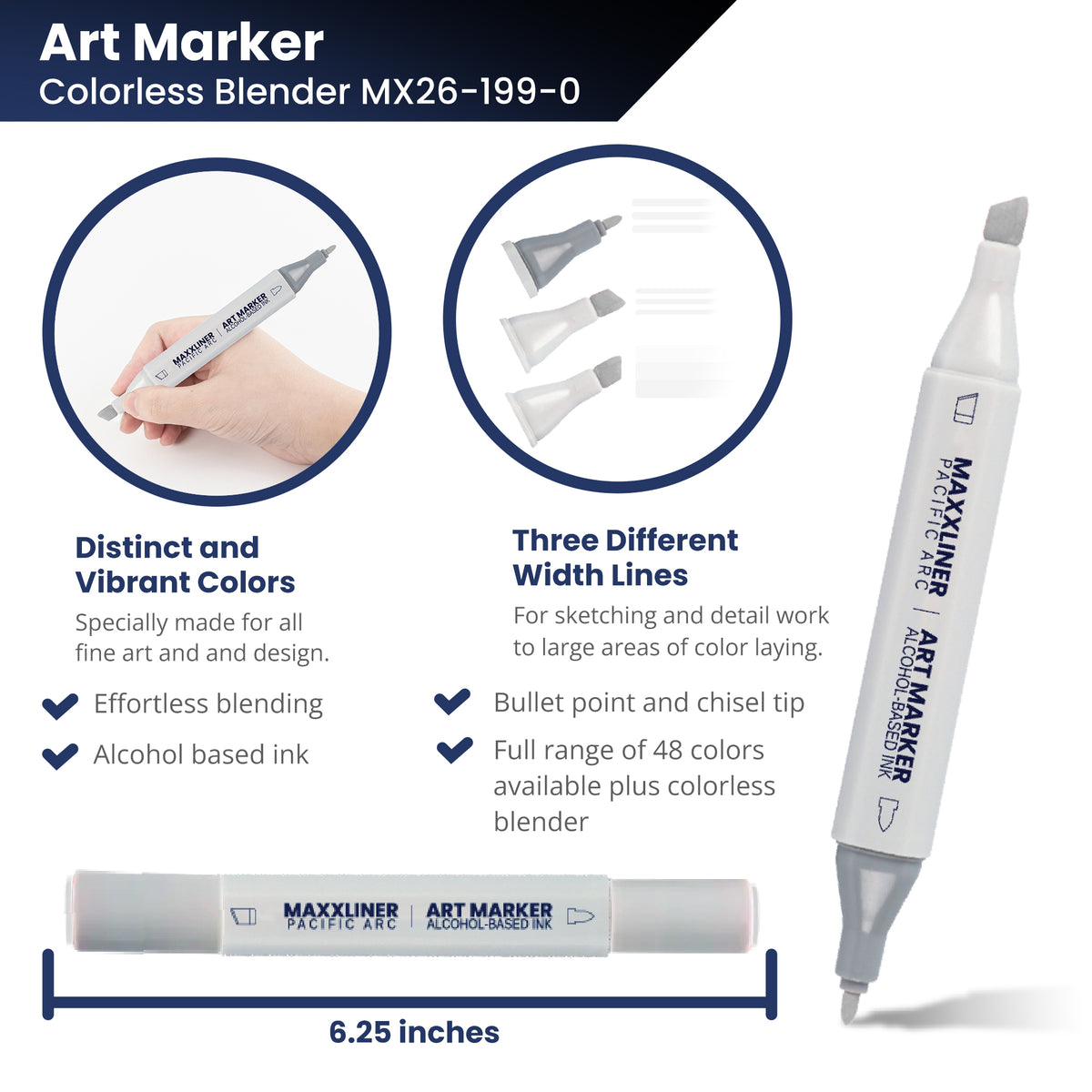 Pacific Arc - Maxxliner - Alcohol Based - Dual Tip Colorless Blender a