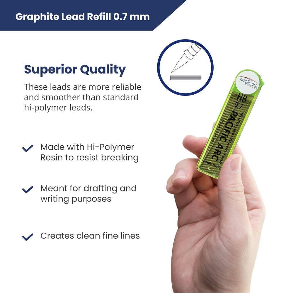 Pacific Arc Mechanical Pencil Refill lead,- 0.7mm - 96 leads - For Art