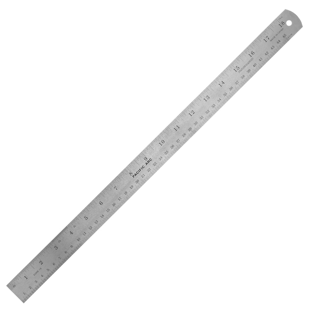 Pacific Arc Stainless Steel Ruler with Inch/Metric Conversion Table